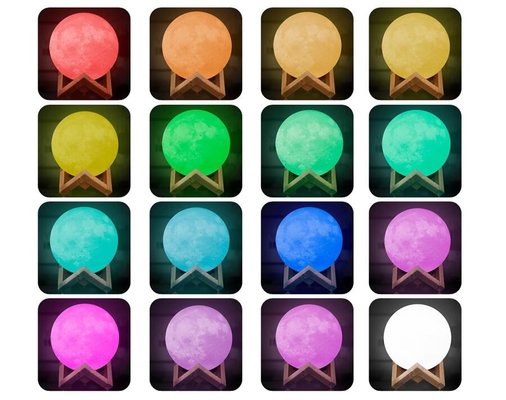 Factory wholesale  led 3D Lights , Customized pattern 3D Print Moon night Light with remote control supplier