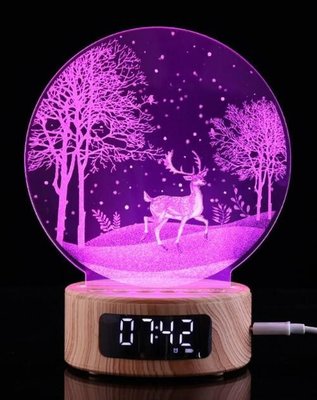 2018 Newest Product 5 in 1 multifunctional art atmosphere lamp 3D engraving  night light  bluetoooth speaker supplier