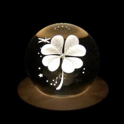 2018 new Rotating Wooden  crystal 3D led night light Music Box with Unique 3D inner engraving Tech supplier