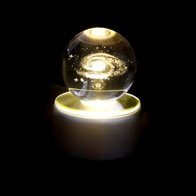 2018 new Rotating Wooden  crystal 3D led night light Music Box with Unique 3D inner engraving Tech supplier