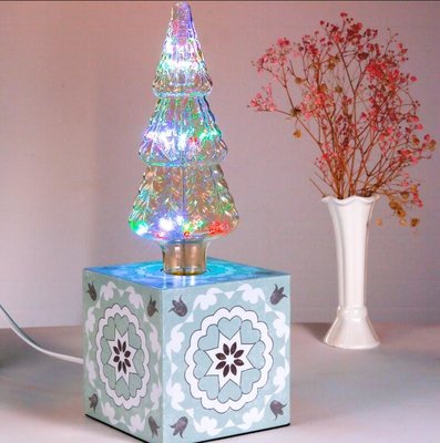 Exclusively design Cube iron Table Lamp bedside lamp with retro sticker with 3 colors supplier