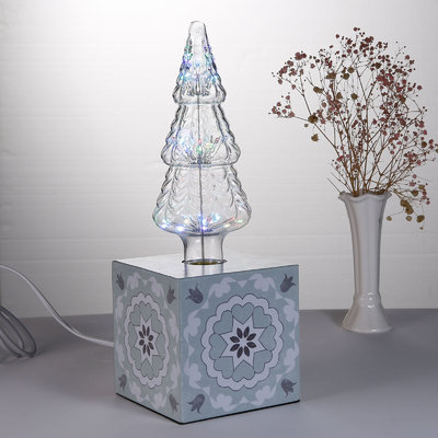 Exclusively design Cube iron Table Lamp bedside lamp with retro sticker with 3 colors supplier