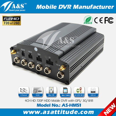 Full 720P AHD HDD Mobile DVR 3G 4G Mobile DVR with GPS/ Wi-Fi
