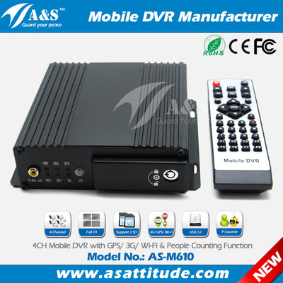 Competitive 4CH Full D1 128GB SD Card Mobile DVR With Optional GPS 3G