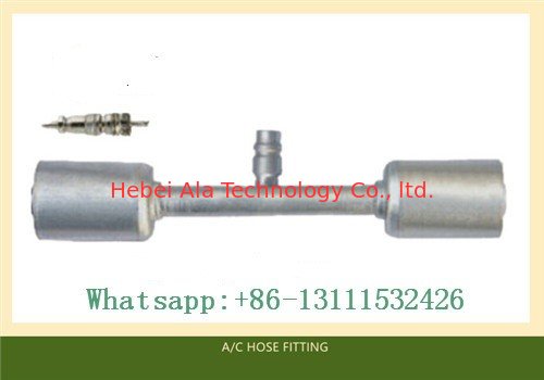 Through pipe with Al jacket R134a High& Low Pressure valve air conditioning Hose fitting