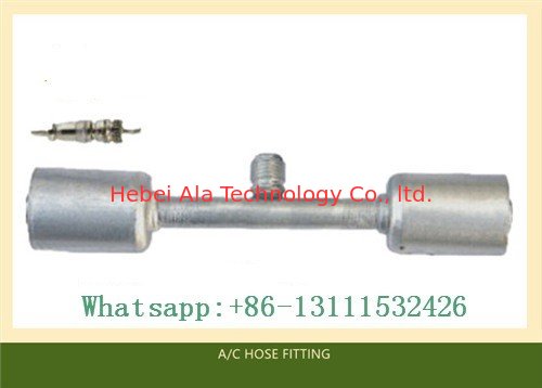 Through pipe with Al jacket R134a High& Low Pressure valve air conditioning Hose fitting