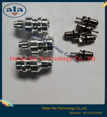 Auto A/C Hose Clamp Straight Connector With R134a Refrigerant Valve/Through Pipe Aluminium Fittings with R134a Valve