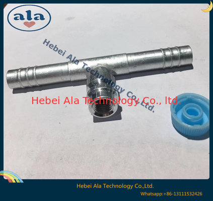 Auto A/C Hose Clamp Straight Connector With R134a Refrigerant Valve/Through Pipe Aluminium Fittings with R134a Valve