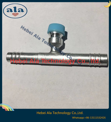 Auto A/C Hose Clamp Straight Connector With R134a Refrigerant Valve/Through Pipe Aluminium Fittings with R134a Valve