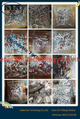 Auto a/c aluminum pipe fitting for hose Car A/C HOSE FITTINGS Aluminium joint with iron cap