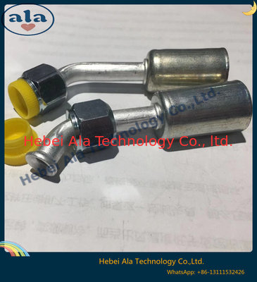 #6 #8 #10 #12 Al joint with iron jacket ac fitting Female Flare Auto AC hose fittings 45 DEGREE AC hose end connector