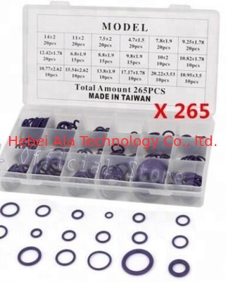 265pcs/ 225pcs Car A/C R134a System Air Conditioning O Ring Seals Washer Kit Tool HNBR
