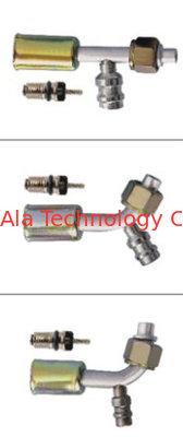 #6 #8 #10 #12 Al joint with Al jacket R12 valve(Female O-Ring)/Straight 45° 90° / auto air conditioning hose fitting