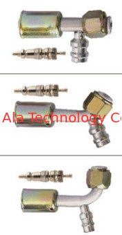 #6 #8 #10 #12 Al joint with Al jacket R12 valve(Female O-Ring)/Straight 45° 90° / auto air conditioning hose fitting