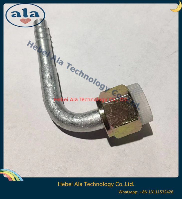 #6 #8 #10 #12 A/C Al joint with iron cap 90 Degree Female O-Ring fitting O-Ring Female Thread 90 degree Hose connector