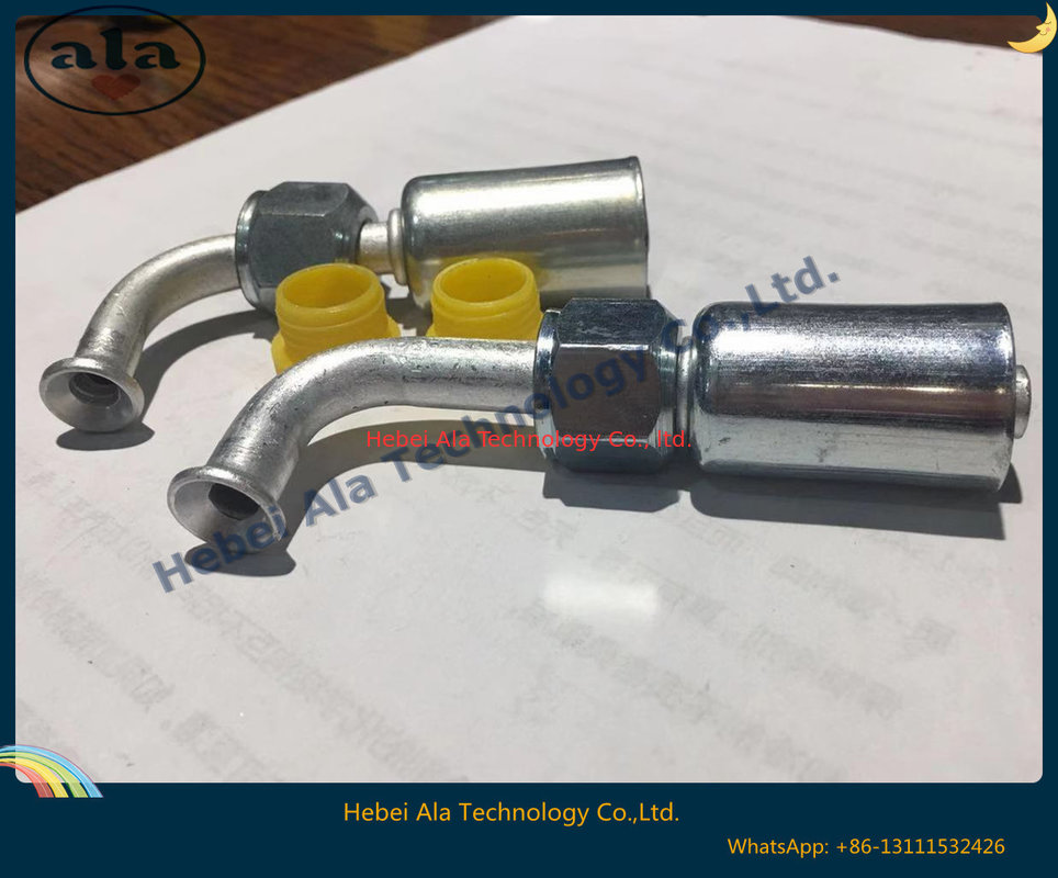 #6 #8 #10 #12 Al joint with iron jacket ac fitting Female Flare Auto AC hose fitting 90 DEGREE AC HOSE CONNECTOR
