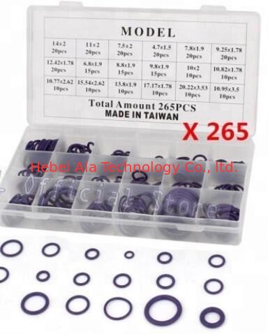 265pcs/ 225pcs Car A/C R134a System Air Conditioning O Ring Seals Washer Kit Tool HNBR