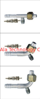 #6 #8 #10 #12 Al joint with R12 valve (Female O-Ring)/Straight 45° 90°Shape / auto air conditioning hose fitting
