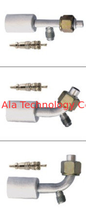 #6 #8 #10 #12 Al joint with Al jacket R12 valve(Female O-Ring)/Straight 45° 90° / auto air conditioning hose fitting