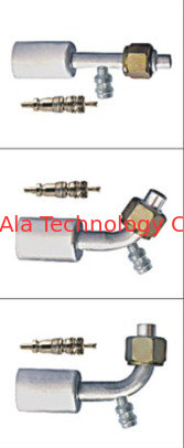 #6 #8 #10 #12 Al joint with R12 valve(Female O-Ring)/Straight 45° 90° / auto air conditioning hose fitting