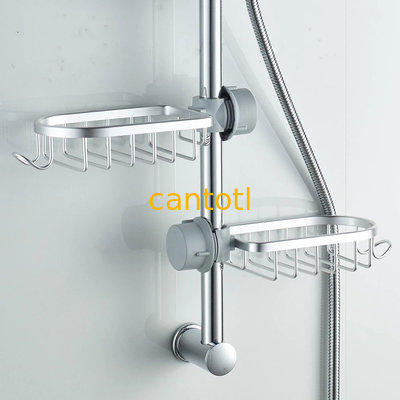 Single Layer Aluminum Shower Storage Basket Soap Basket for Kitchen Bathroom