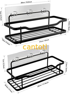 2-Pack Adhesive No Drilling Rustproof Stainless Steel Shower Caddy Shower Shelf