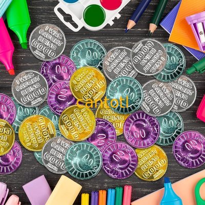 ArtCreativity Colorful Coin Collection Plastic Token for Ideal School Reward and Prize from Mom to Kids Ages