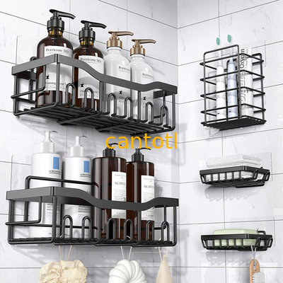 No Drilling Large Capacity Rustproof Stainless Steel Bathroom Organizer Bathroom Shower Shelves for Inside Shower Rack