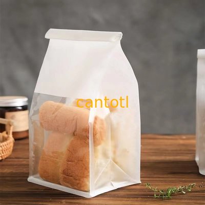 Kraft Paper Food Zipper Packaging Bag Paper Bread Loaf Bag with Clear Window