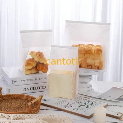Kraft Paper Food Zipper Packaging Bag Paper Bread Loaf Bag with Clear Window