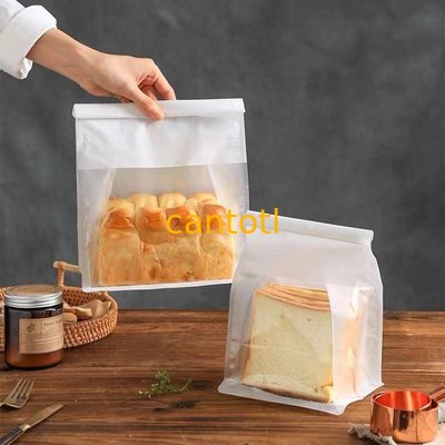 Kraft Paper Food Zipper Packaging Bag Paper Bread Loaf Bag with Clear Window