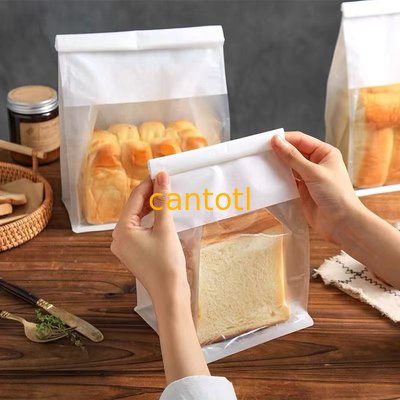 Kraft Paper Food Zipper Packaging Bag Paper Bread Loaf Bag with Clear Window