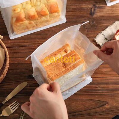 Kraft Paper Food Zipper Packaging Bag Paper Bread Loaf Bag with Clear Window