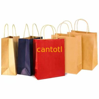 Custom Printed Recyclable Shopping Clothing Gift Bag Kraft Paper Bags with Your Own Logo