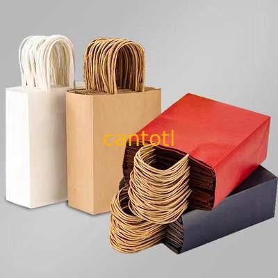 Custom Printed Recyclable Shopping Clothing Gift Bag Kraft Paper Bags with Your Own Logo