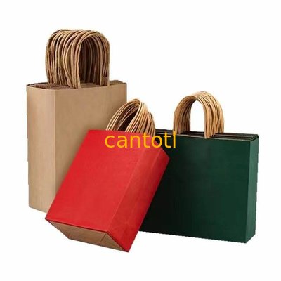 Custom Printed Recyclable Shopping Clothing Gift Bag Kraft Paper Bags with Your Own Logo