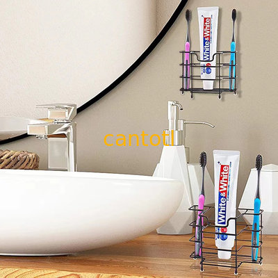 Wall Mount 304 Stainless Steel Toothbrush Holder Bathroom Accessories Organizer Black for Bathroom