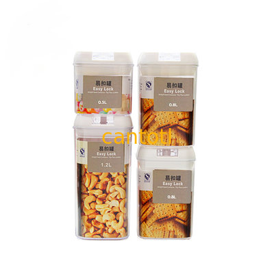 High Quality Kitchen Use 4pcs Set Customized Plastic Airtight Food Storage Containers