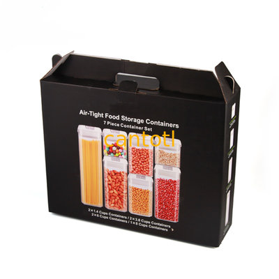 Popular Customized Eco-Friendly 7 Piece Set Airtight Plastic Dry Food Storage Containers