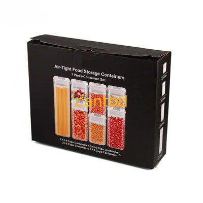 Popular Customized Eco-Friendly 7 Piece Set Airtight Plastic Dry Food Storage Containers