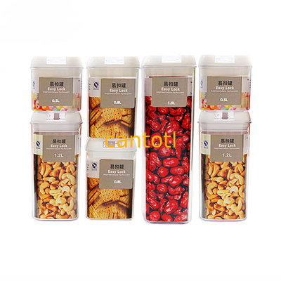Popular Customized Eco-Friendly 7 Piece Set Airtight Plastic Dry Food Storage Containers