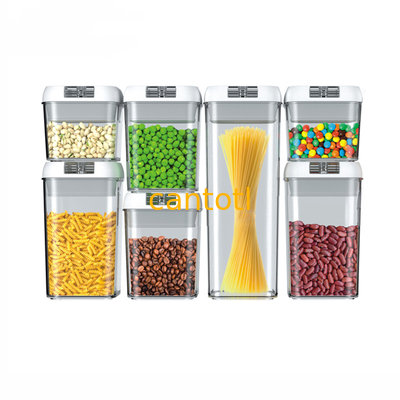 Popular Customized Eco-Friendly 7 Piece Set Airtight Plastic Dry Food Storage Containers