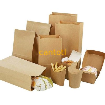 Food Grade Customized Printed Greaseproof Sandwich Hot Dog Packaging Brown or White Takeaway Kraft Paper Bag