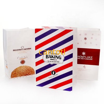 Food Grade Customized Printed Greaseproof Sandwich Hot Dog Packaging Brown or White Takeaway Kraft Paper Bag
