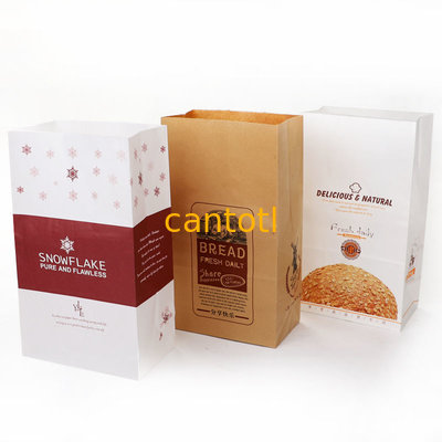 Food Grade Customized Printed Greaseproof Sandwich Hot Dog Packaging Brown or White Takeaway Kraft Paper Bag
