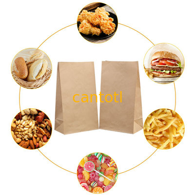 Food Grade Customized Printed Greaseproof Sandwich Hot Dog Packaging Brown or White Takeaway Kraft Paper Bag