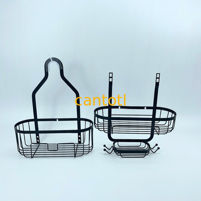 Rustproof Black Over Head Shower Caddy Bathroom Hanging Shower Organizer with Hooks