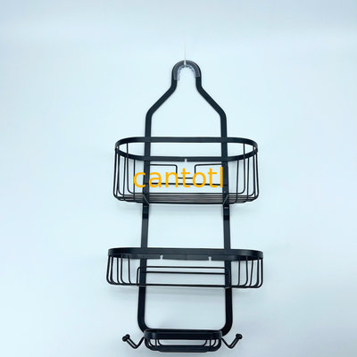 Rustproof Black Over Head Shower Caddy Bathroom Hanging Shower Organizer with Hooks