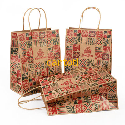 Recyclable Personalized Customized Mixed Color Kraft Paper Bags Logo Printing Kraft Paper Shopping Bag