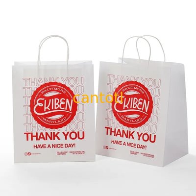 100% Eco-Friendly Recyclable Reinforced Handle Small Gift Craft Paper Bag With Your Own Logo